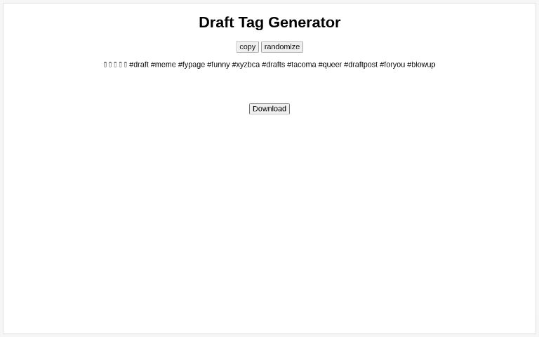 Draft Tag Generator