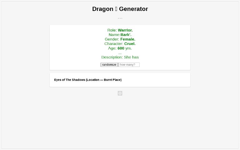 Dragon 🐲 Generator