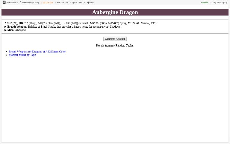 Grey Dragon ― Perchance Generator