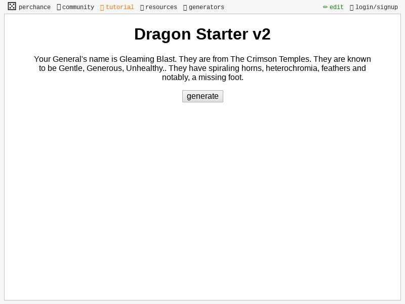 Dragon Starter v2 ― Perchance Generator