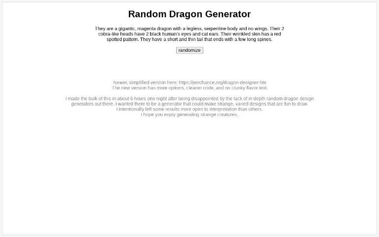 Random Dragon Generator