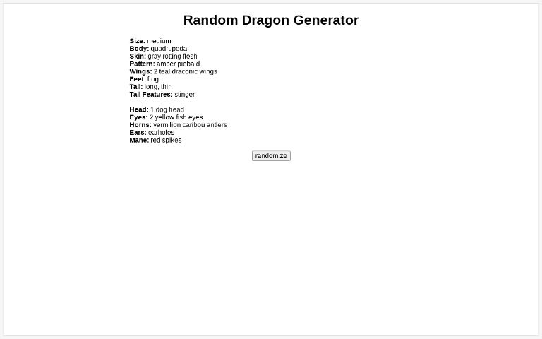Random Dragon Generator