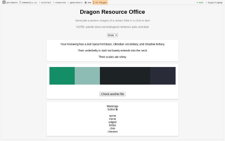 Dragon Resource Office ― Perchance Generator