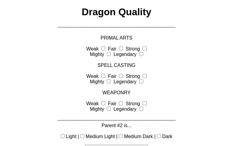 Dragon Quality ― Perchance Generator