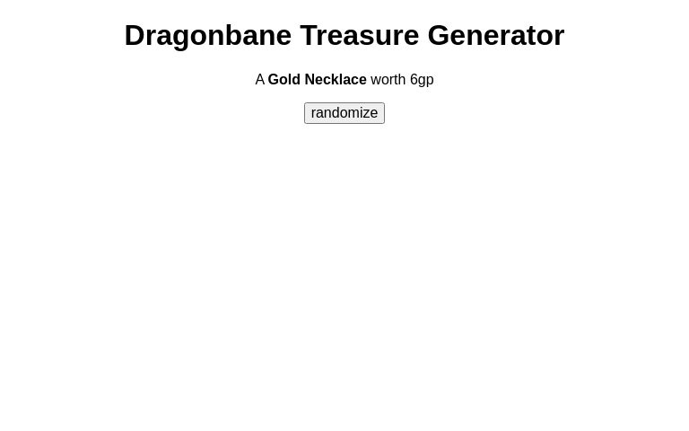 Dragonbane Treasure Generator