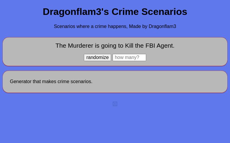 Dragonflam3's Crime Scenarios ― Perchance Generator
