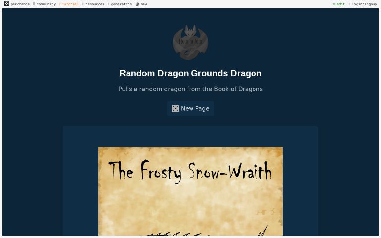 Random Dragon Grounds Dragon ― Perchance Generator