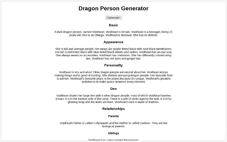Dragon Person Generator