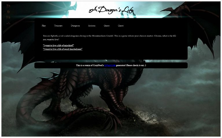 A Dragon's Life ― Perchance Generator