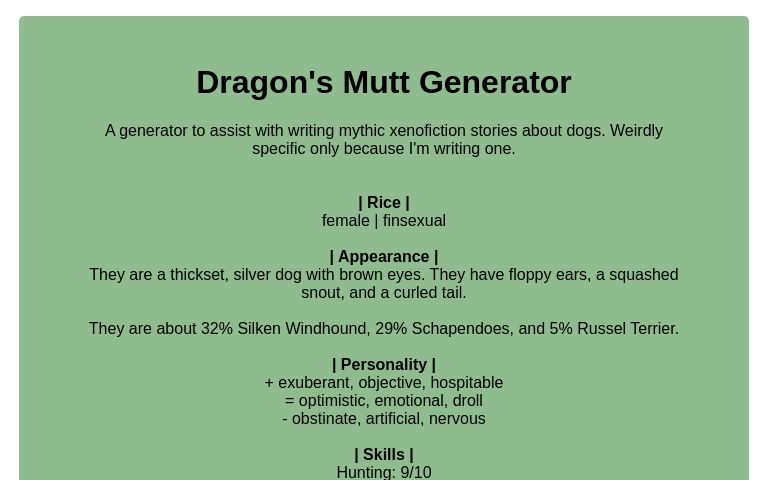Dragon's Mutt Generator