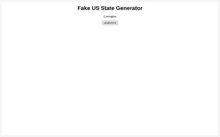 Fake US State Generator