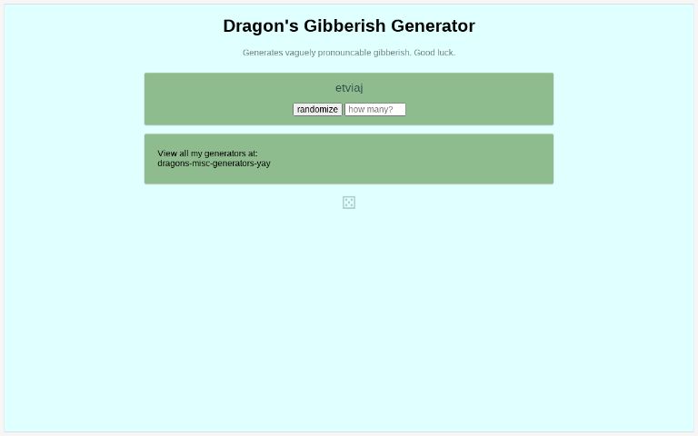 Dragon's Gibberish Generator