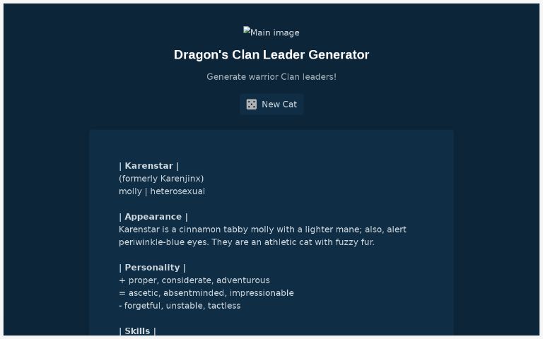 Dragon's Clan Leader Generator