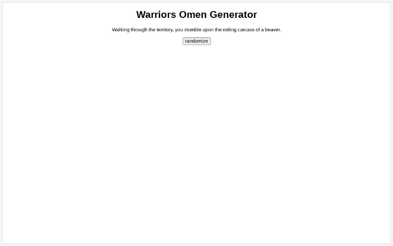 Warriors Omen Generator