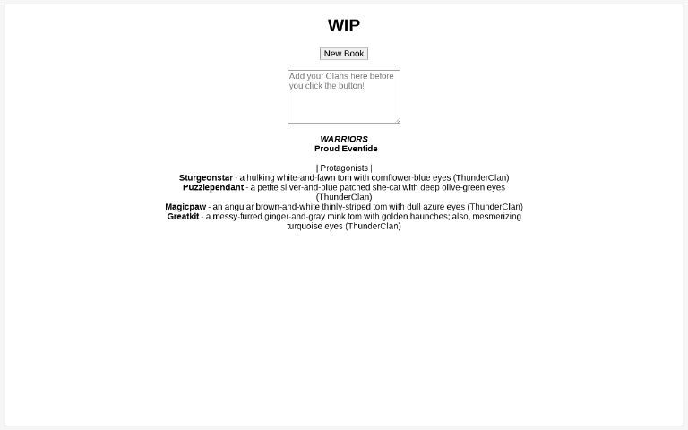 WIP ― Perchance Generator