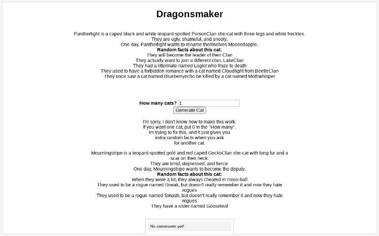 Dragonsmaker ― Perchance Generator