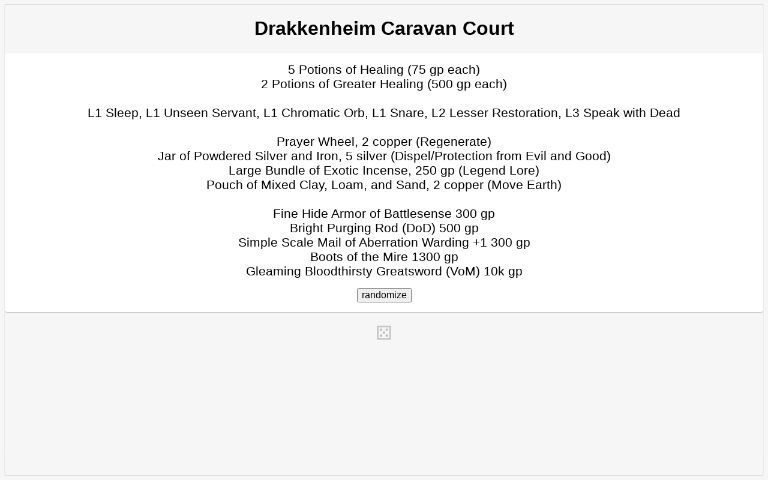 Drakkenheim Caravan Court ― Perchance Generator