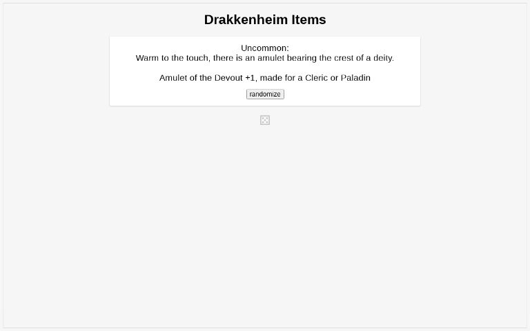 Drakkenheim Items ― Perchance Generator