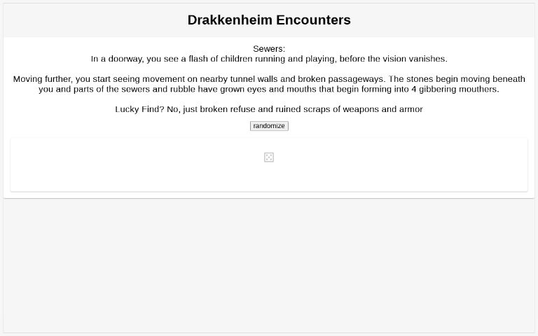 Drakkenheim Encounters ― Perchance Generator