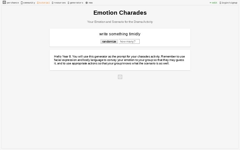 Emotion Charades ― Perchance Generator