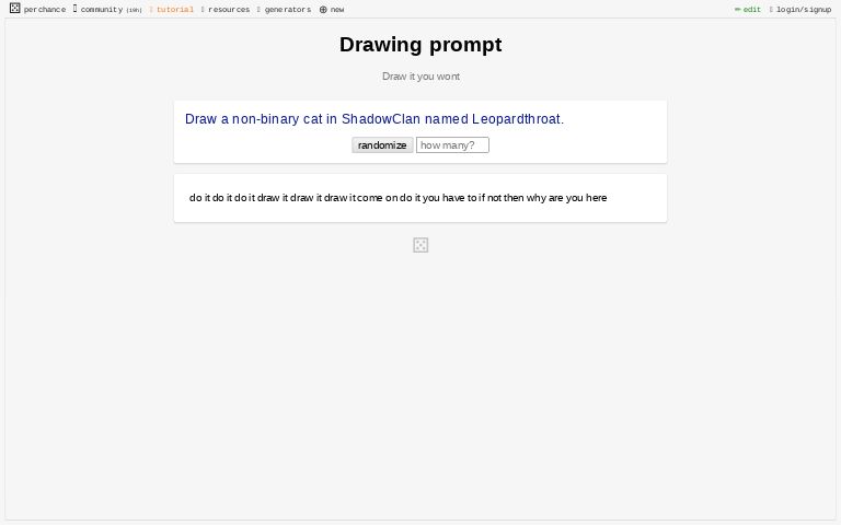 Drawing prompt ― Perchance Generator