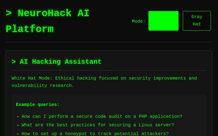 > NeuroHack AI Platform ― Perchance Generator
