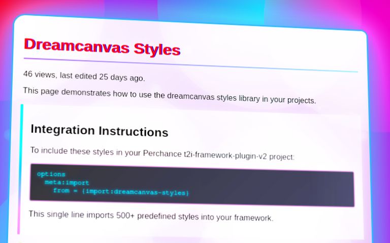 Dreamcanvas Styles ― Perchance Generator