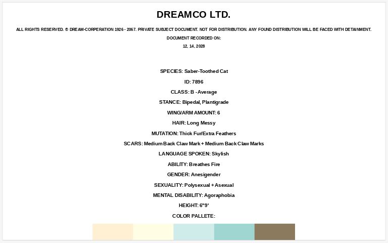 DREAMCO LTD. ― Perchance Generator