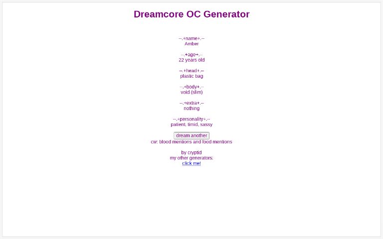 Dreamcore OC Generator