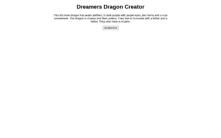Dreamers Dragon Creator ― Perchance Generator
