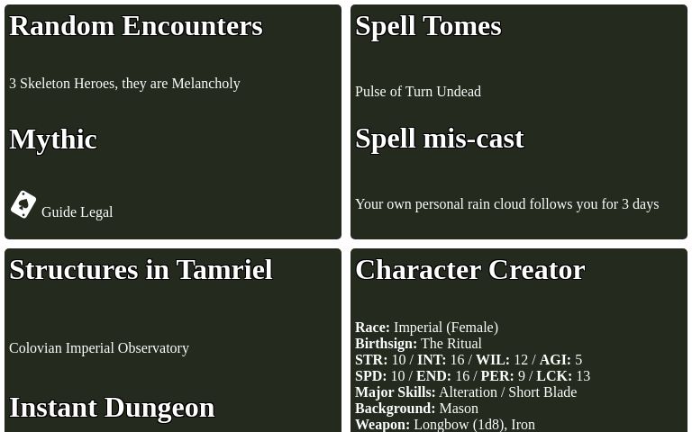 Random Encounters ― Perchance Generator