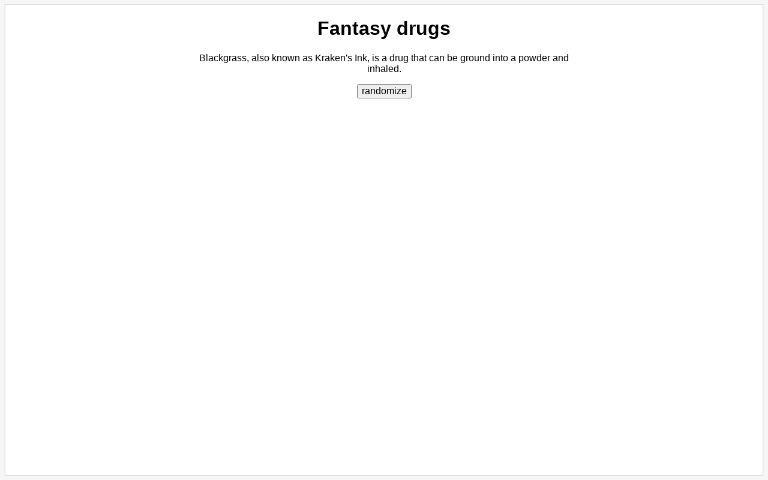 Fantasy drugs ― Perchance Generator