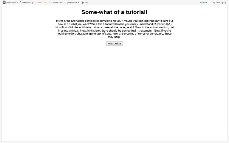 Some-what of a tutorial! ― Perchance Generator