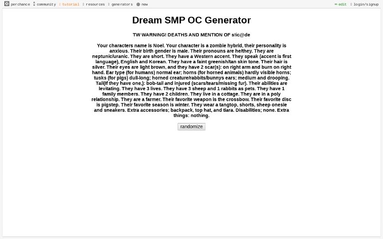Dream SMP OC Generator