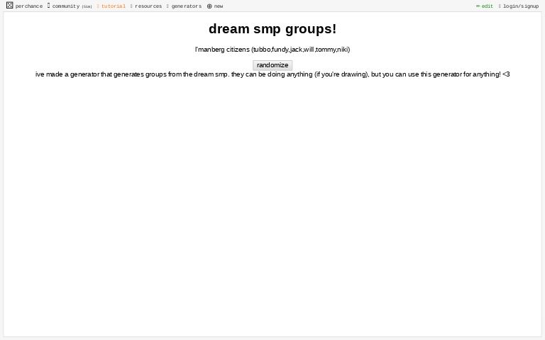 dream smp groups! ― Perchance Generator