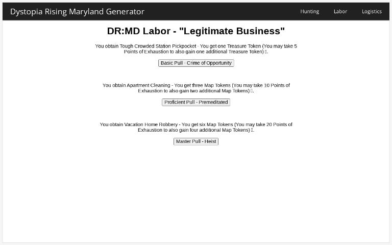 DR:MD Labor - "Legitimate Business" ― Perchance Generator