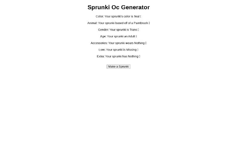 Sprunki Oc Generator