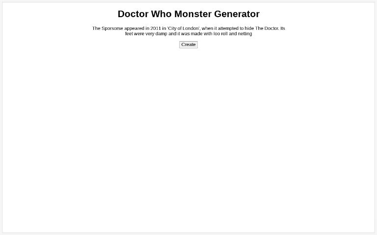 Doctor Who Monster Generator