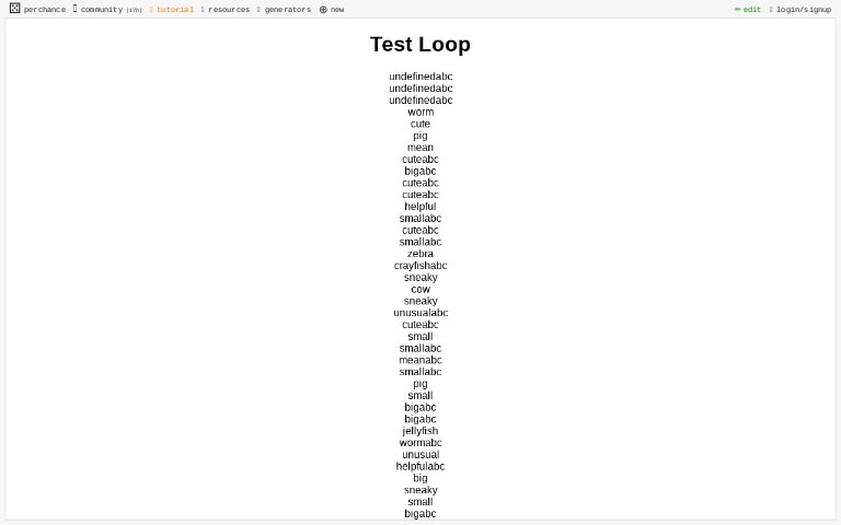 Test Loop ― Perchance Generator