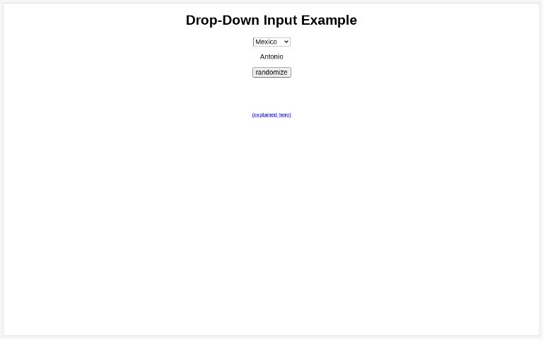 Drop-Down Input Example ― Perchance Generator
