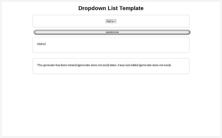Dropdown List Template ― Perchance Generator