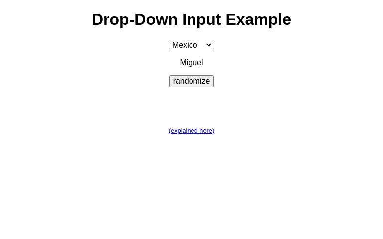 Drop-Down Input Example ― Perchance Generator