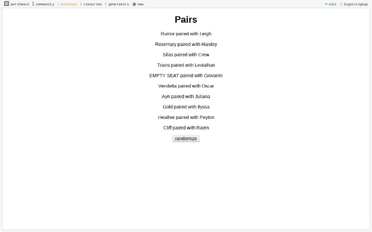 Pairs ― Perchance Generator