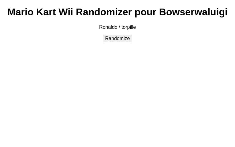 Mario Kart Wii Randomizer pour Bowserwaluigi ― Perchance Generator