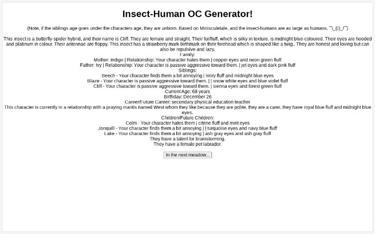 Insect-Human OC Generator!