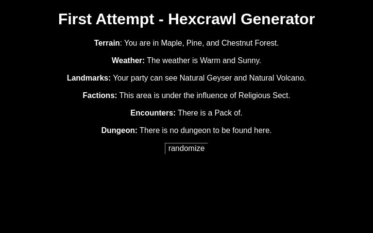 First Attempt - Hexcrawl Generator