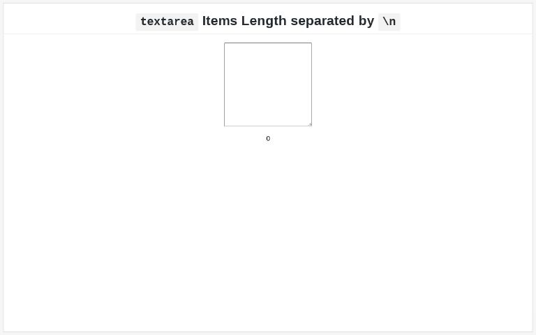 textarea Items Length separated by \n ― Perchance Generator
