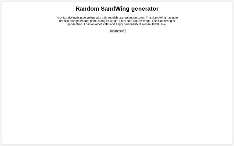 Random SandWing generator