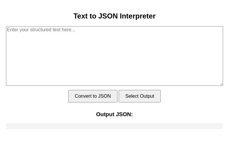 Text to JSON Interpreter ― Perchance Generator