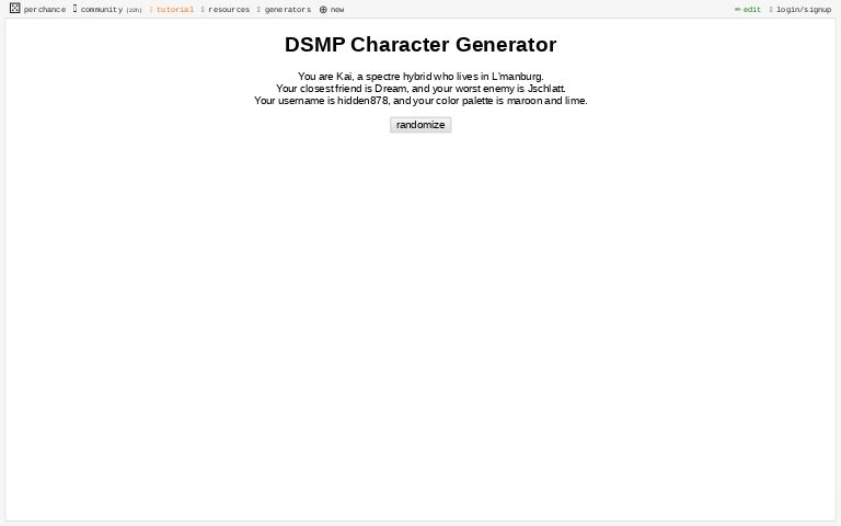 DSMP Character Generator